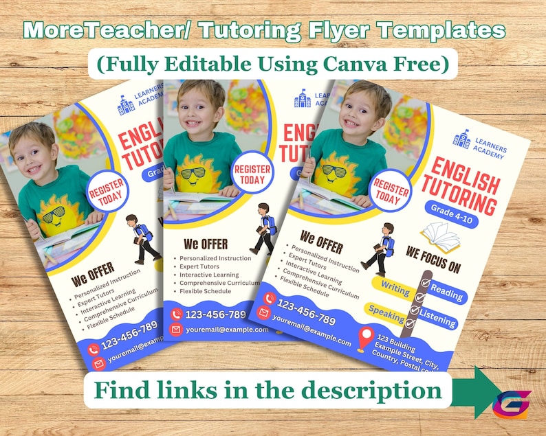 Tutor Flyer Template, Tutoring Flyer, Elementary Tutor Flyer Canva ...