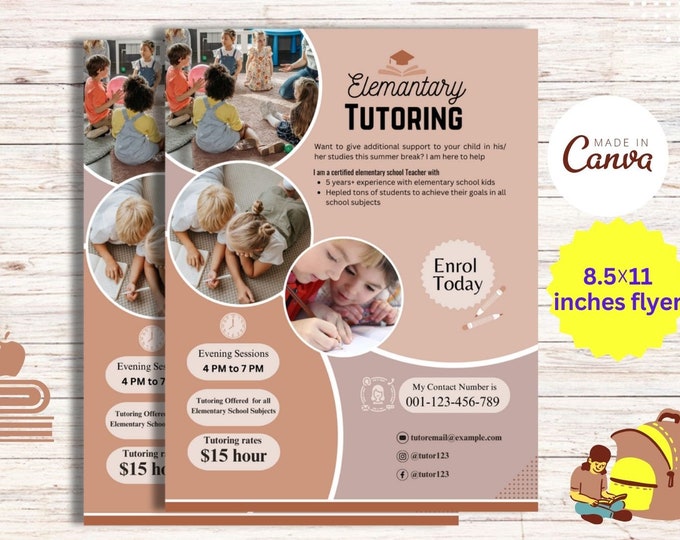 DIY Summer Tutoring Flyer Template, Canva Tutoring Flyer, Small ...