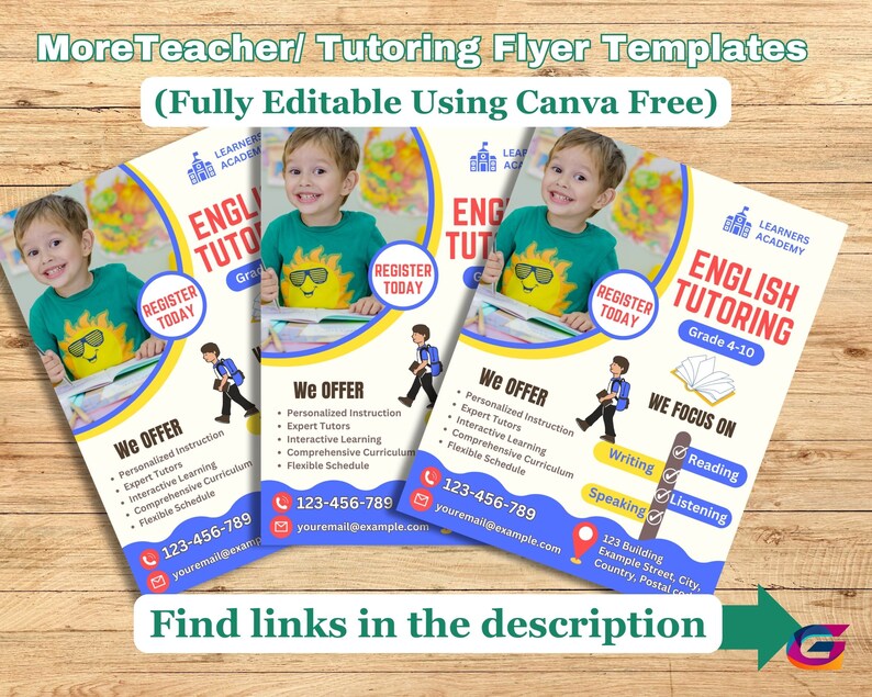 DIY Canva School Flyer Template,tutoring Services, Printable School ...