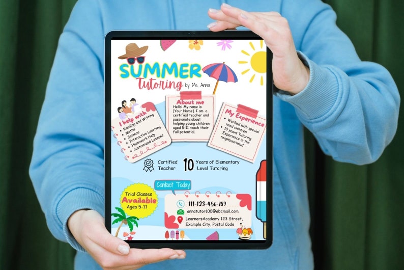 DIY Summer Tutoring Flyer Template, Canva Tutoring Flyer, Small ...