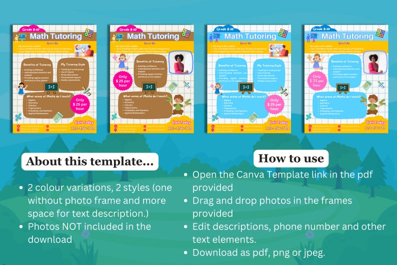 EDITABLE TUTOR FLYER - Math Tutoring Flyer, Canva Flyer Template ...