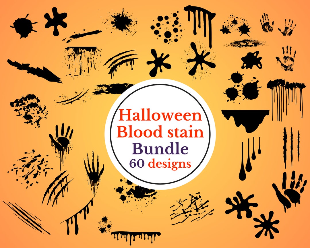 Blood Splatter Clipart Bundle Halloween| 60 High-quality Svg,png,pdf ...