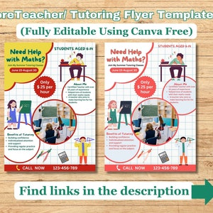 DIY Summer Tutoring Flyer Template, Canva Tutoring Flyer, Small ...