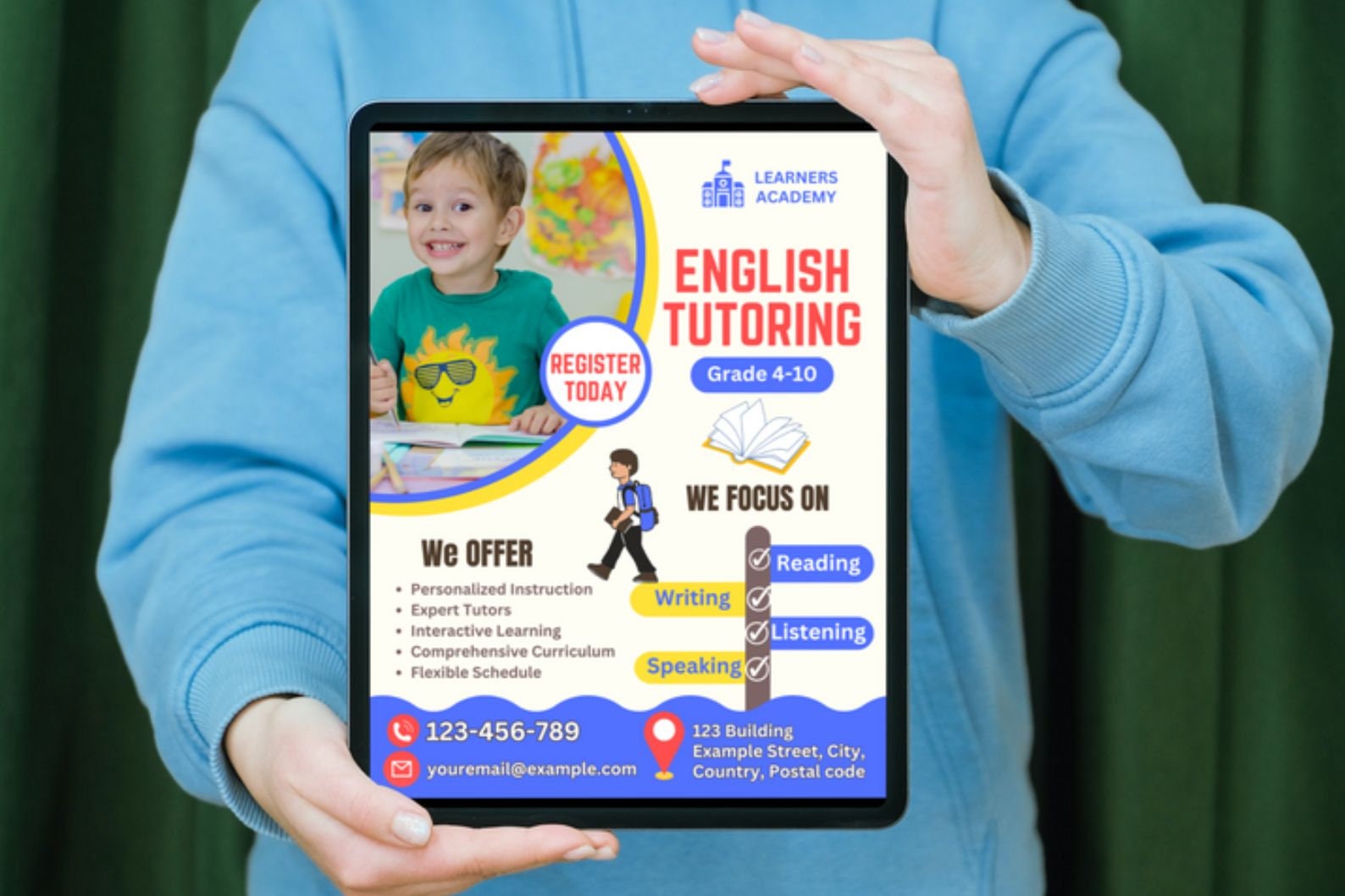 Tutor Flyer Template, Tutoring Flyer, English Tutor Flyer Canva ...