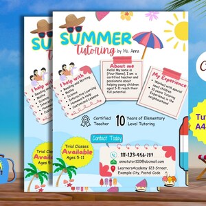 DIY Summer Tutoring Flyer Template, Canva Tutoring Flyer, Small ...