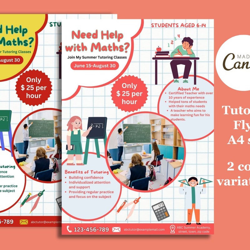 Math Tutor Flyer - Etsy