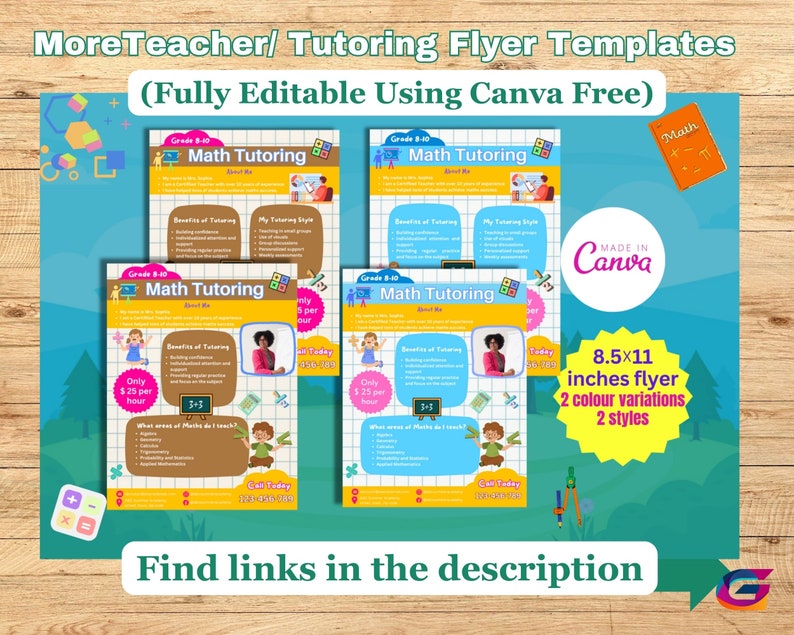 Tutor Flyer Template,diy Tutoring Flyer, Elementary Tutor Flyer Canva ...
