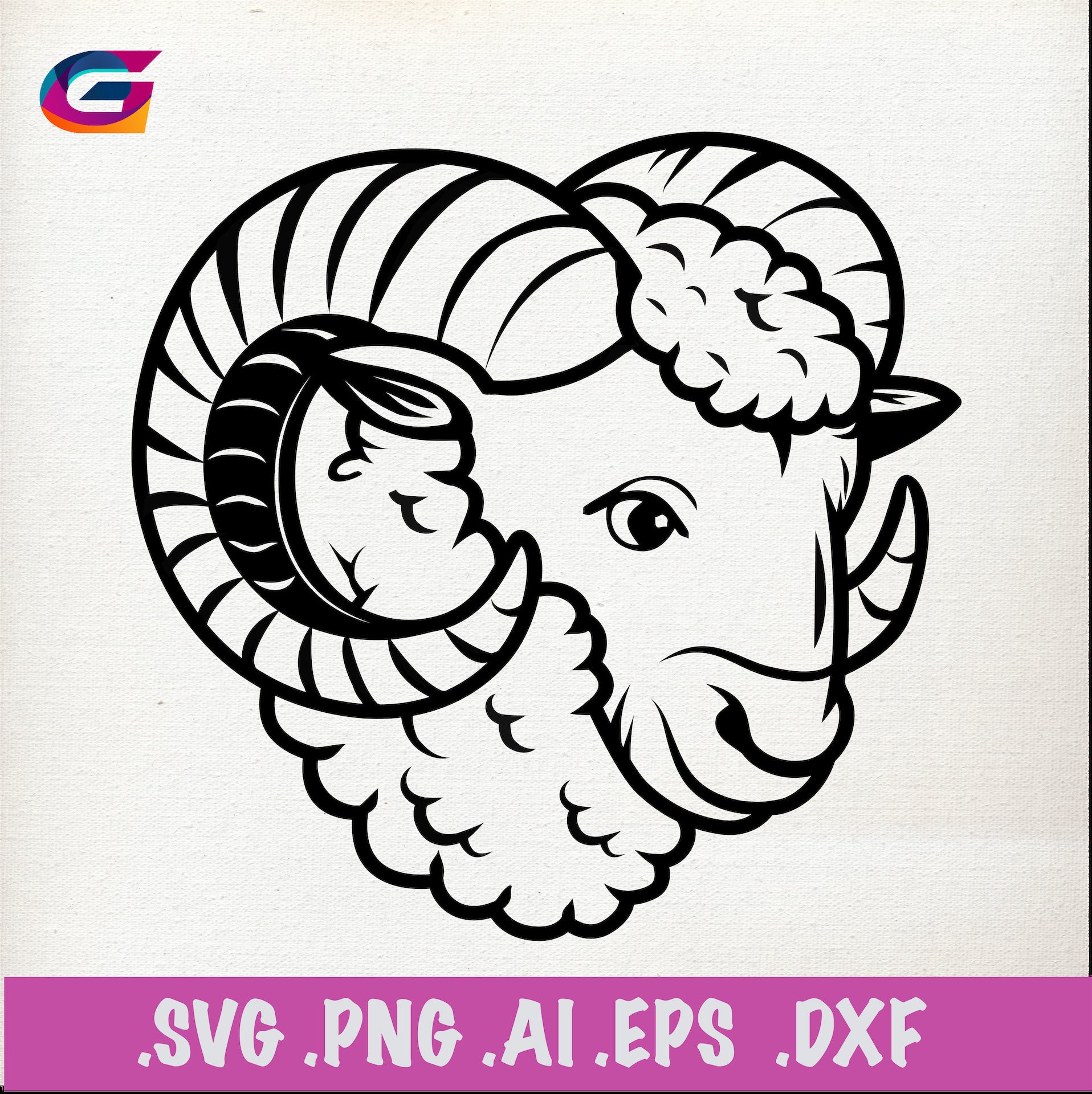 Ram SVG Ram Head SVG Ram Printable Clip Art Vector Ram Files Png Eps Ai ...