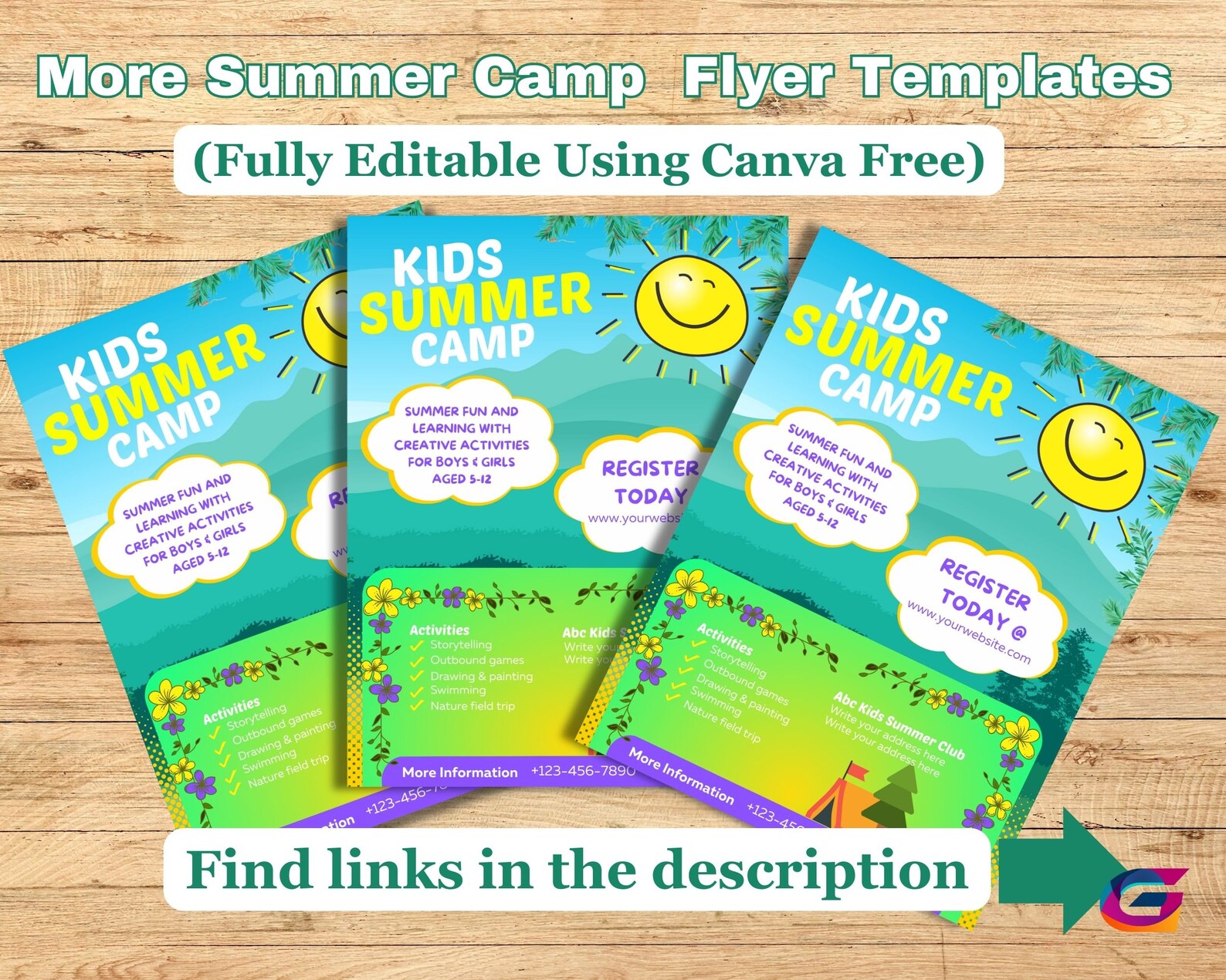 DIY Summer Camp Flyer Template, Kids Summer Fun Club Flyer, Summer ...