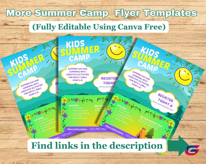 DIY Summer Camp Flyer Template, Kids Summer Fun Club Flyer, Summer ...