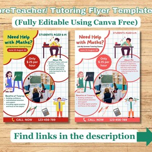 Tutor Flyer Template, Tutoring Flyer, English Tutor Flyer Canva ...