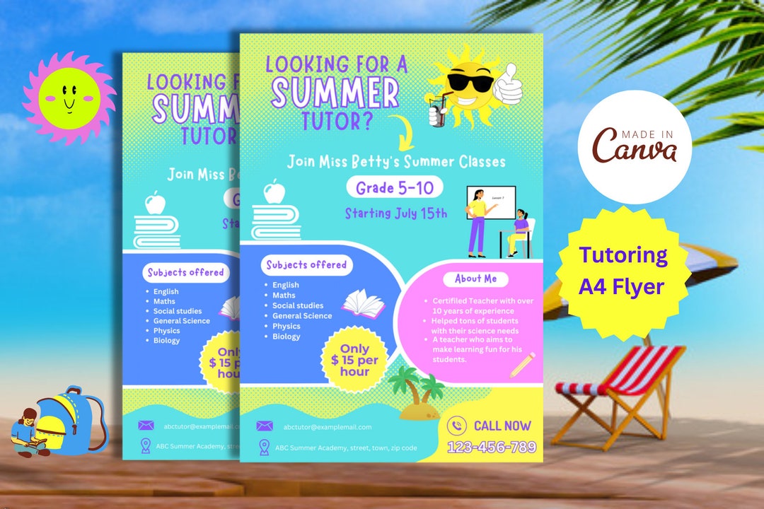 Tutoring Flyer Template, Canva Tutoring Flyer,home Tuition, Tutor ...