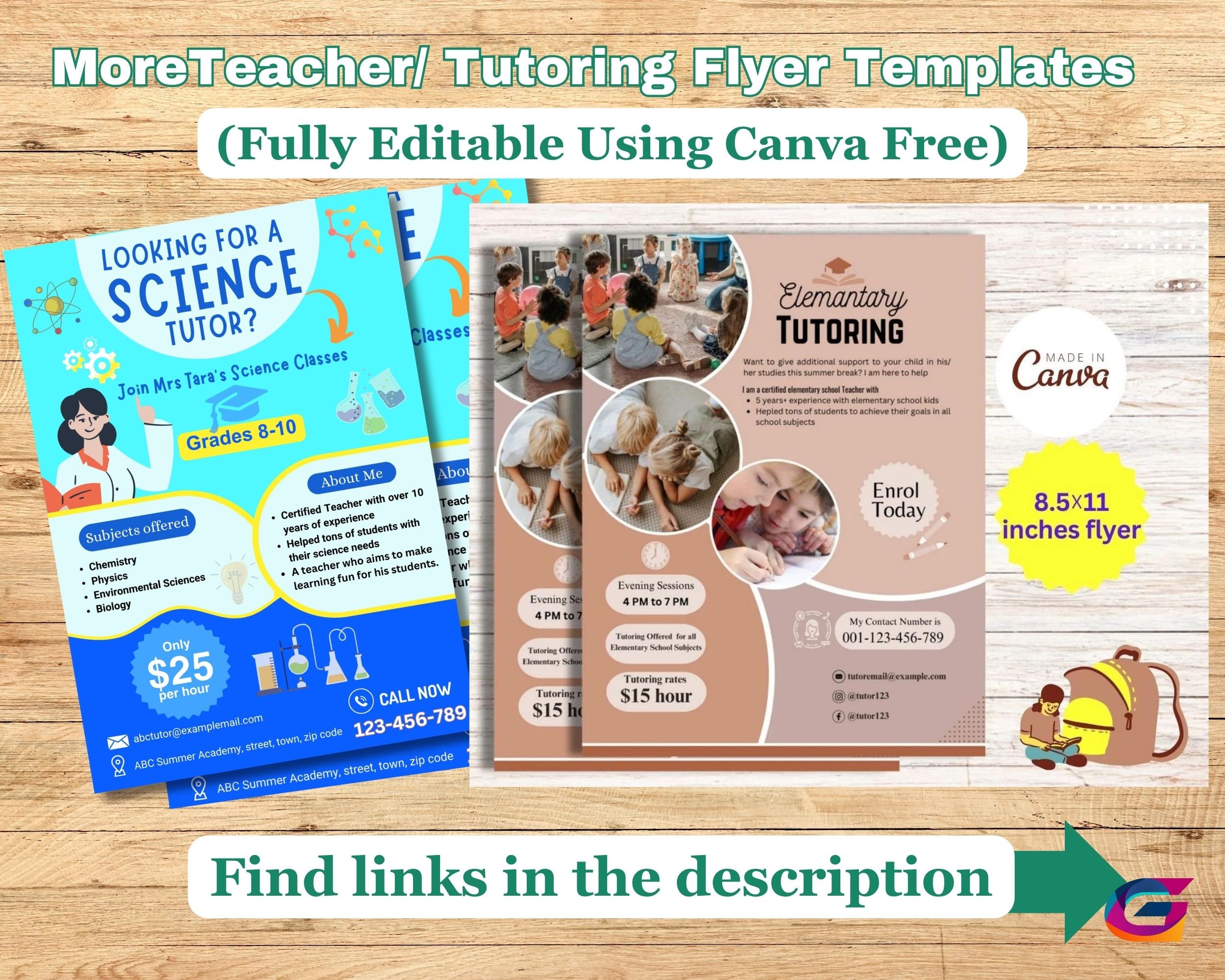 DIY Summer Tutoring Flyer Template, Canva Tutoring Flyer, Small ...