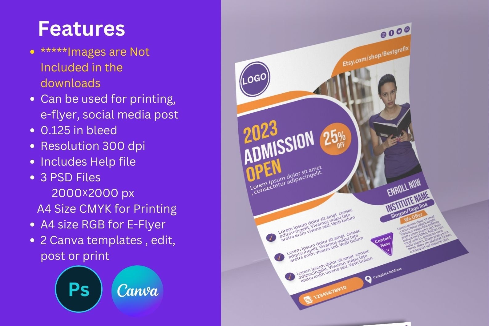 DIY Canva School Flyer & PSD Flyer Template,school Flyer,teacher Flyer ...