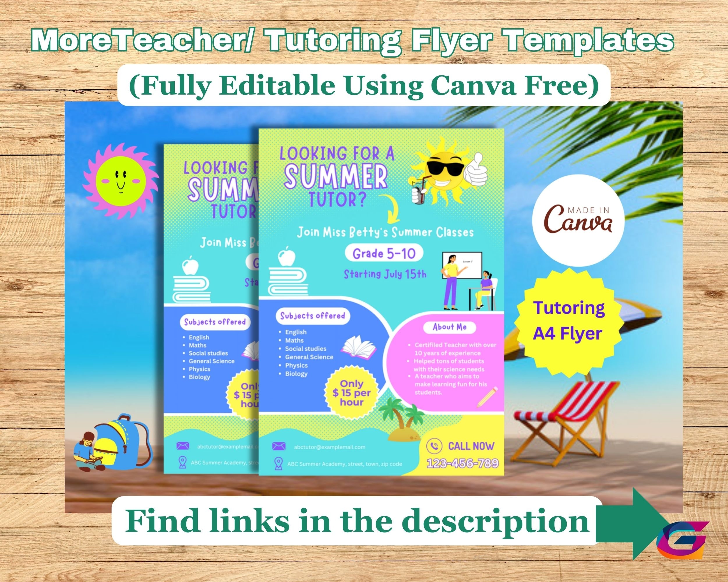 Tutoring Flyer Template, Math Tutor Flyer, Summer Tutoring Flyer,online ...
