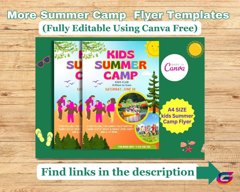 DIY Summer Camp Flyer Template, Kids Summer Fun Club Flyer, Summer ...