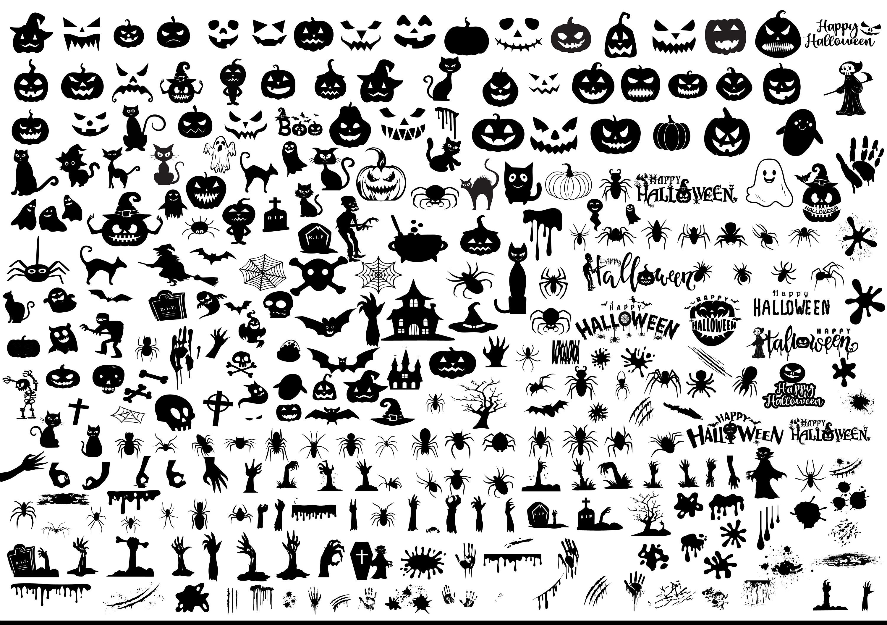 Halloween SVG Bundle,mega Halloween Collection 250 Plus Individual ...