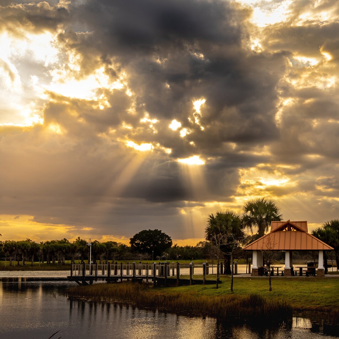 Wall Art of Florida Park Sunset, Trees and Clouds Nature Photography ...
