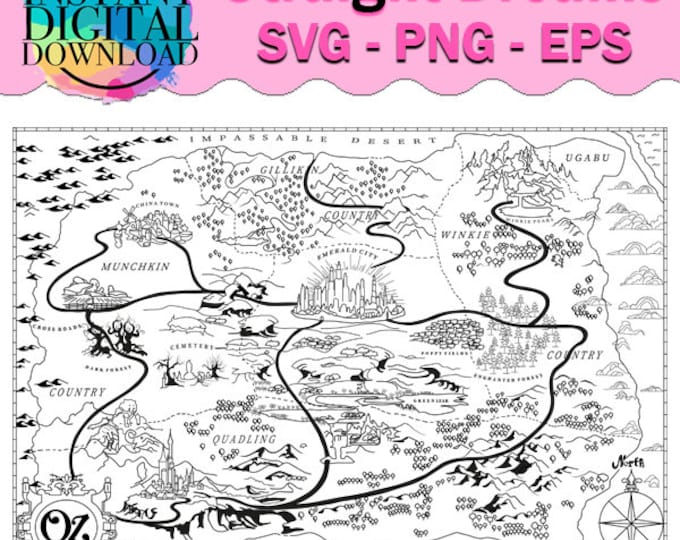 Magical Land of Oz Map - Etsy UK