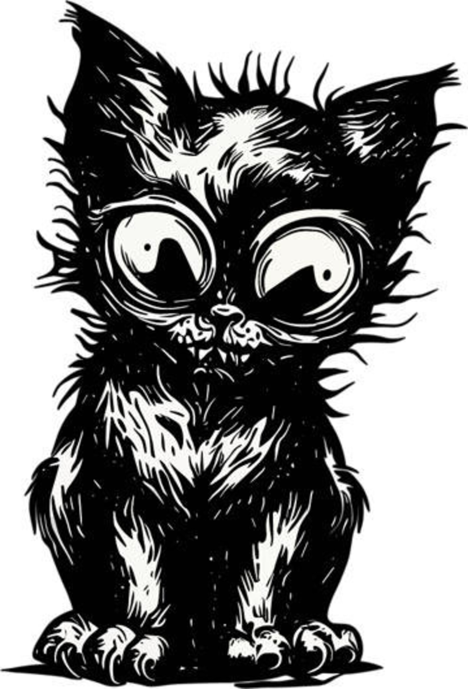 Creepy Cat Sticker, Svg - Etsy