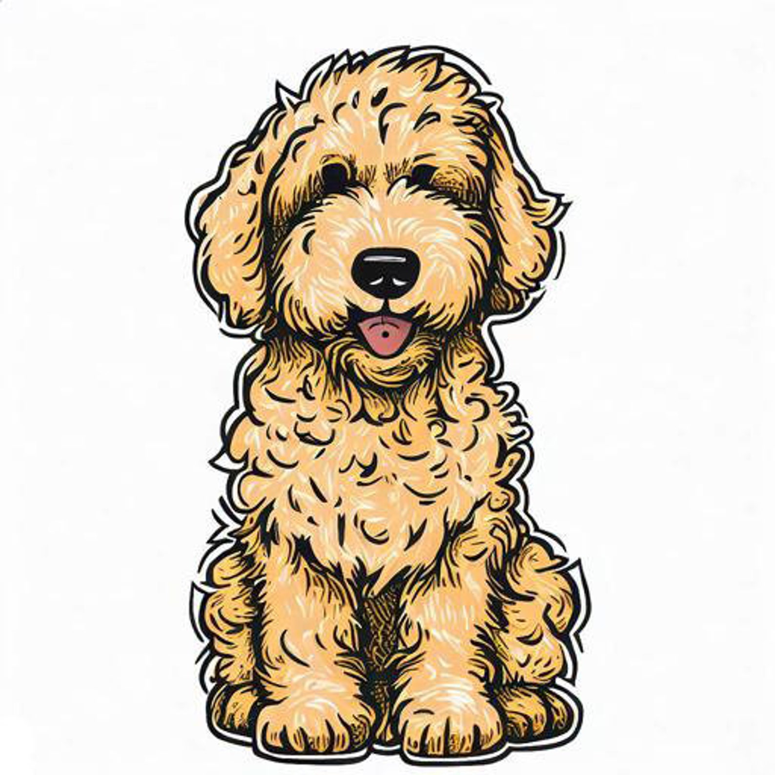 Golden Doodle Dog SVG Files - Etsy