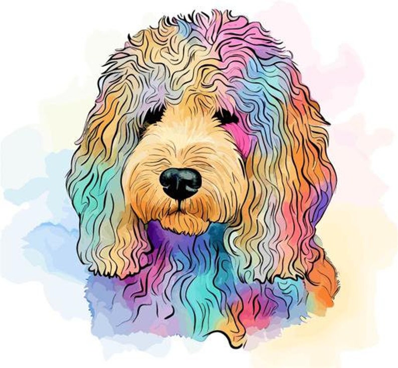 Golden Doodle Watercolor SVG Files - Etsy