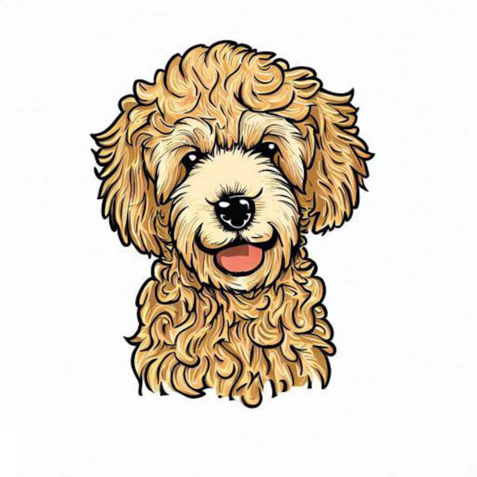 Golden Doodle Dog SVG Files - Etsy