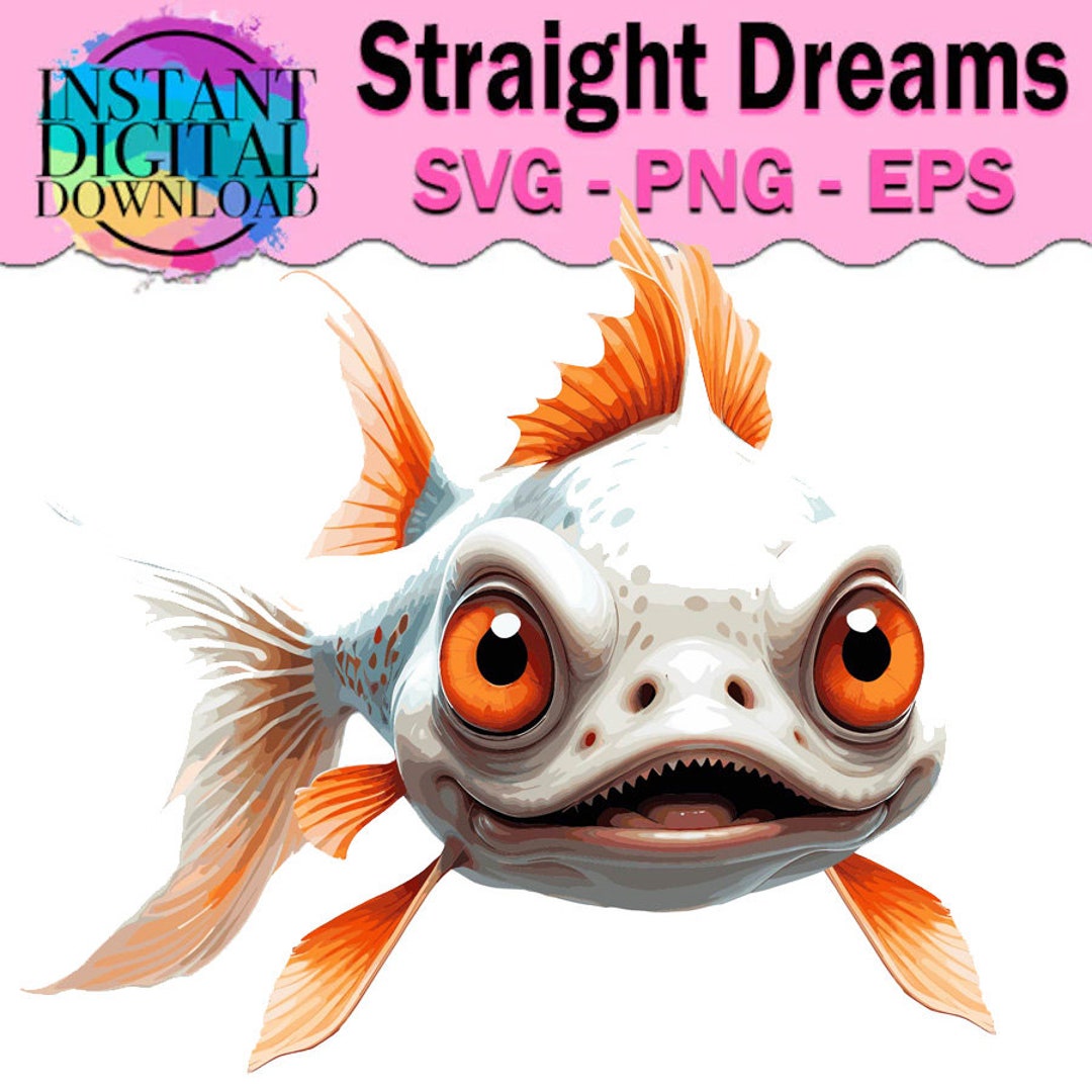 Creep, Scary, Goldfish Files SVG, EPS, and PNG Formats for Crafting. - Etsy