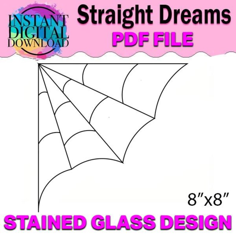 Halloween Spider Web Stained Glass Pattern - Digital Download, DIY ...