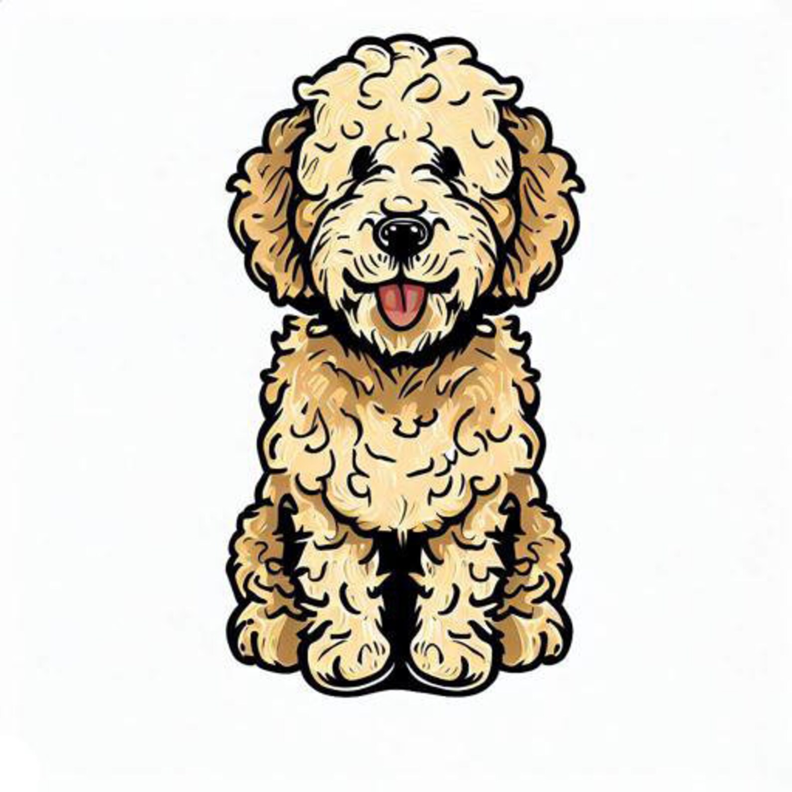 Golden Doodle Dog SVG Files - Etsy