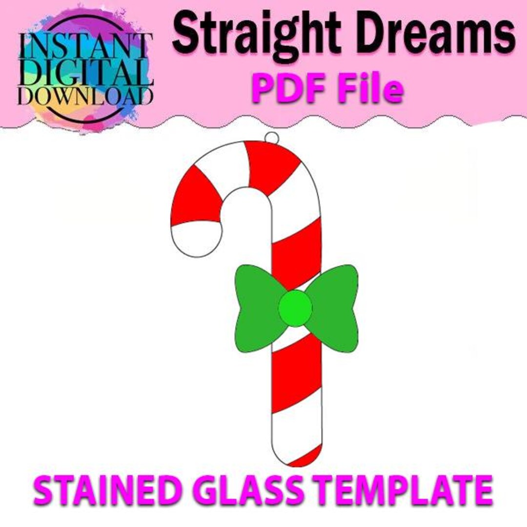 Christmas Candy Canes Stained Glass Pattern - Digital Download, DIY ...