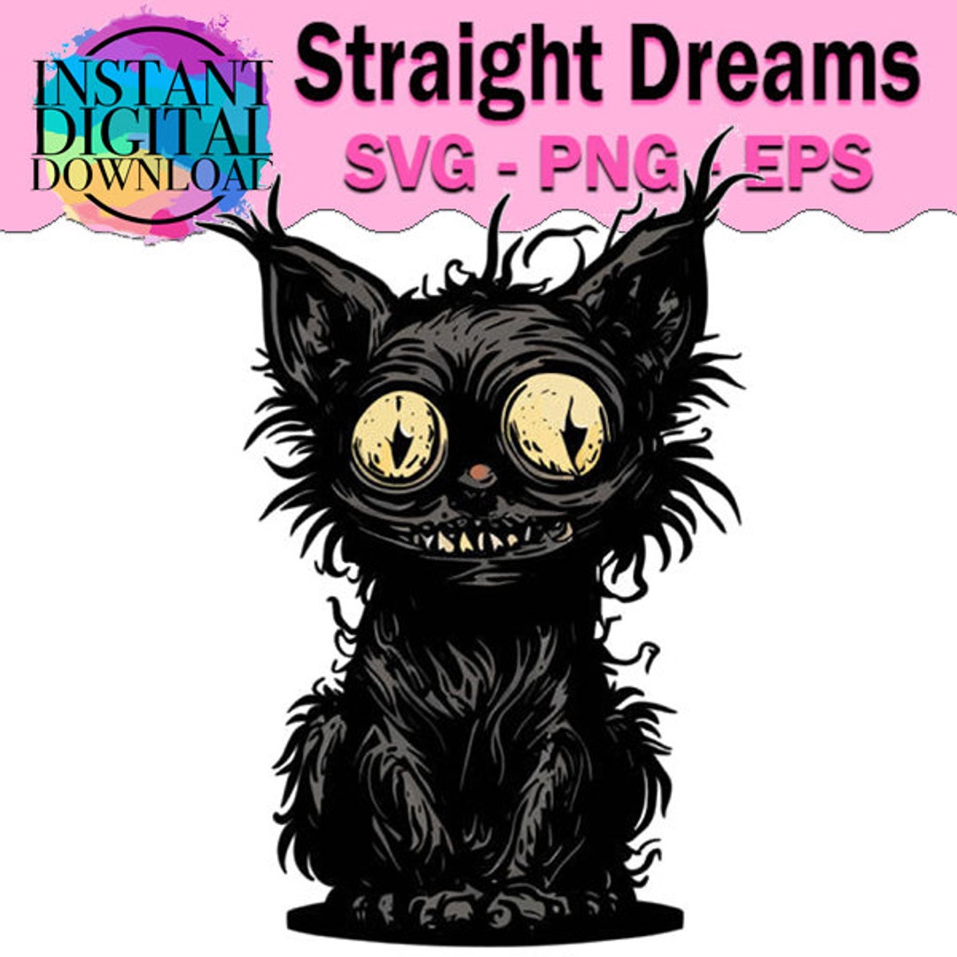 Creepy Cat Sticker, Svg - Etsy