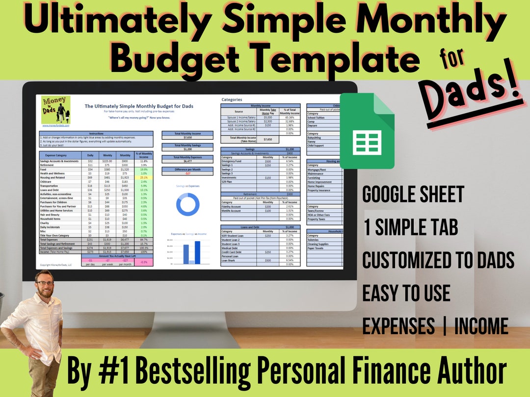Automated, Easy Monthly Budget Spreadsheet by #1 Bestselling Author ...