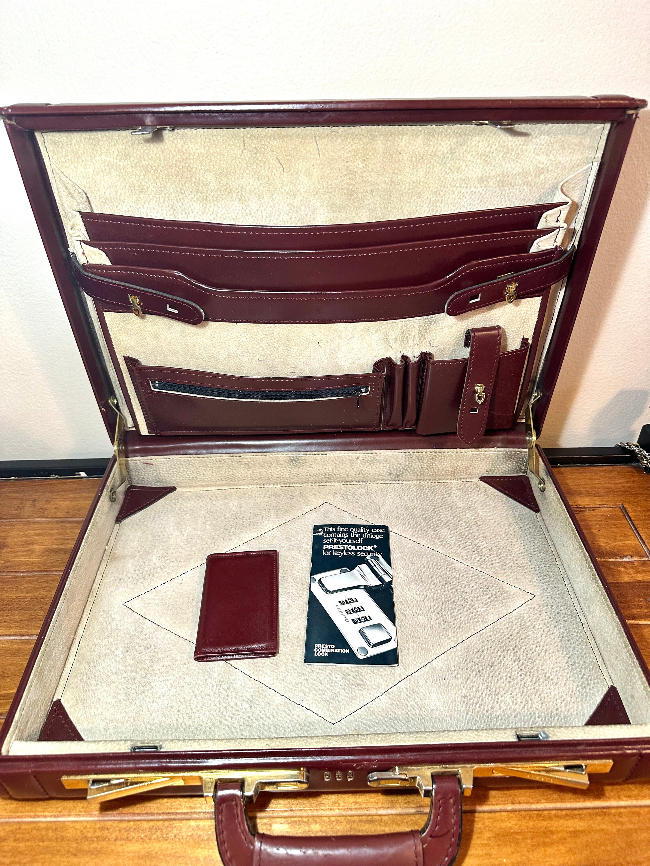 Vintage Attaché Presto Genuine Leather Burgundy Briefcase - Etsy