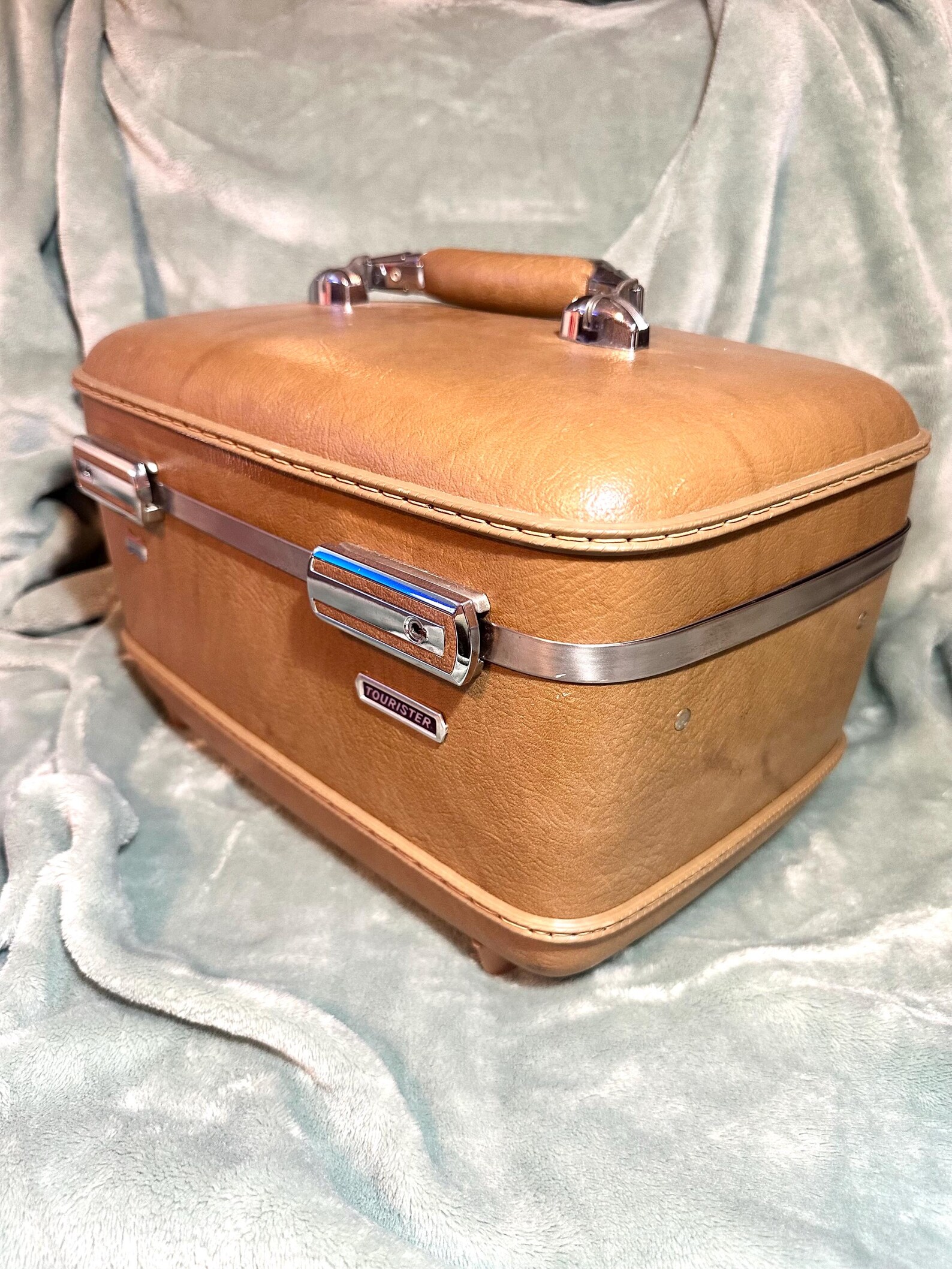 Vintage Brown American Tourister Train Case, Cosmetic Case, Travel Case ...
