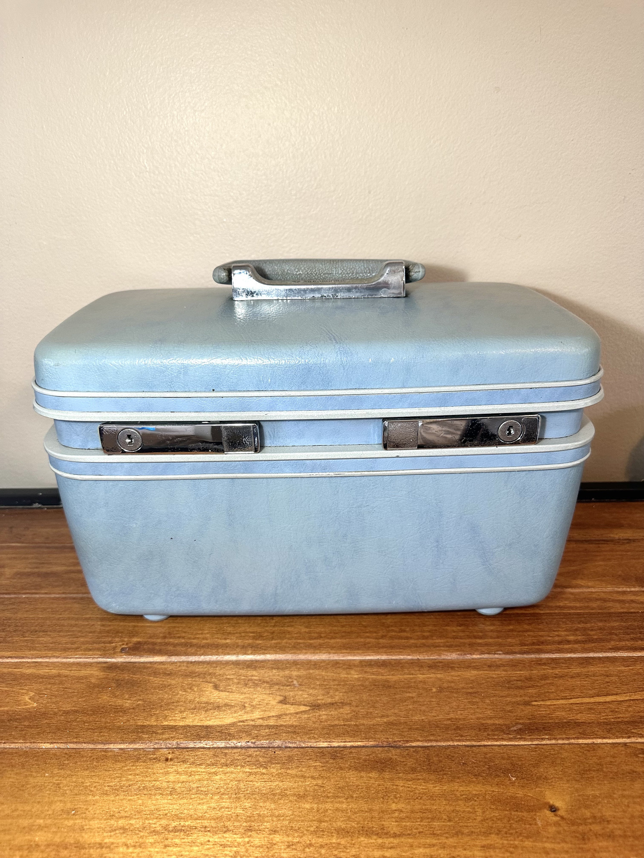Vintage Baby Blue Samsonite Profile Train Case, Cosmetic Case, Travel ...