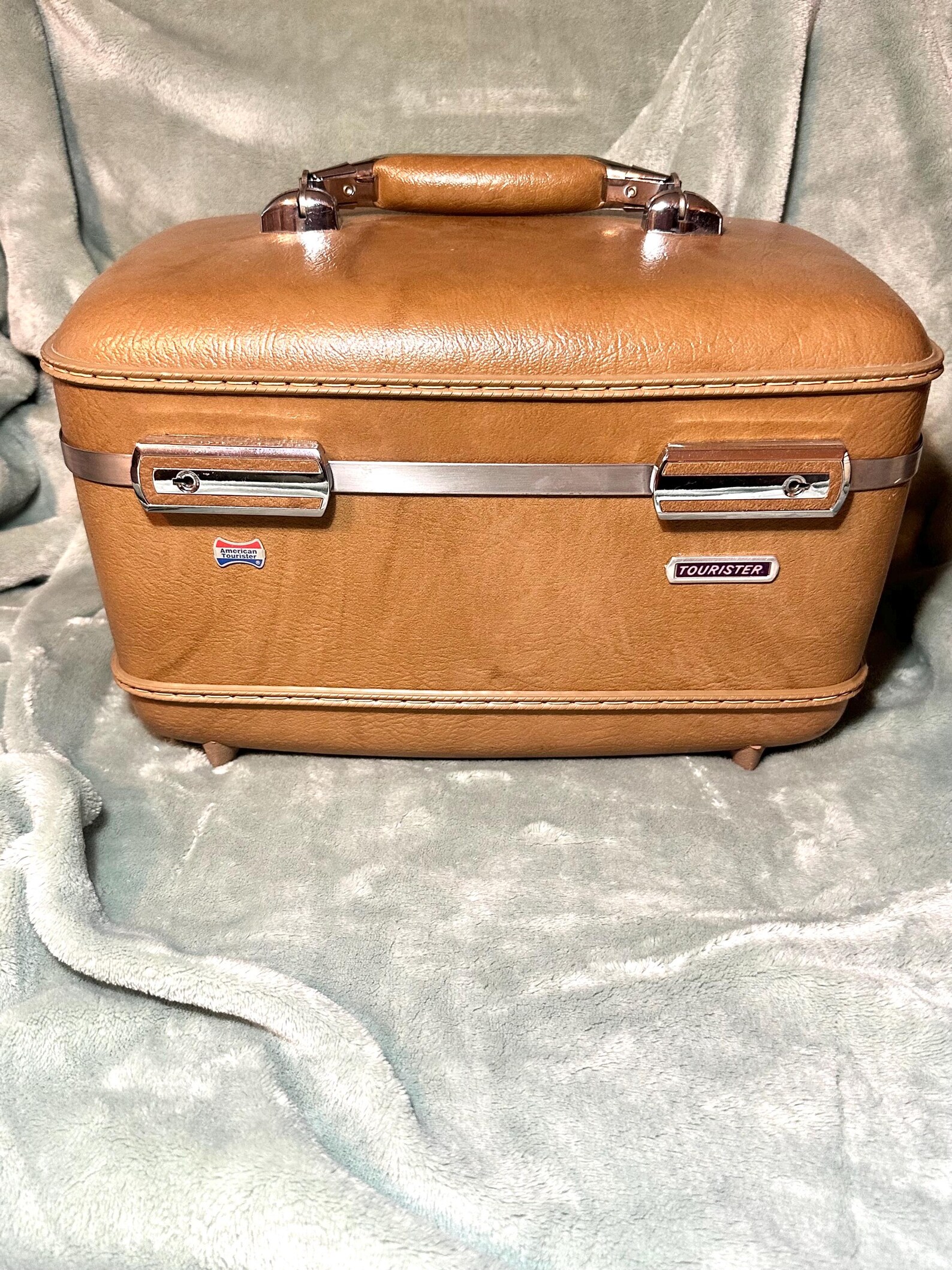 Vintage Brown American Tourister Train Case, Cosmetic Case, Travel Case ...