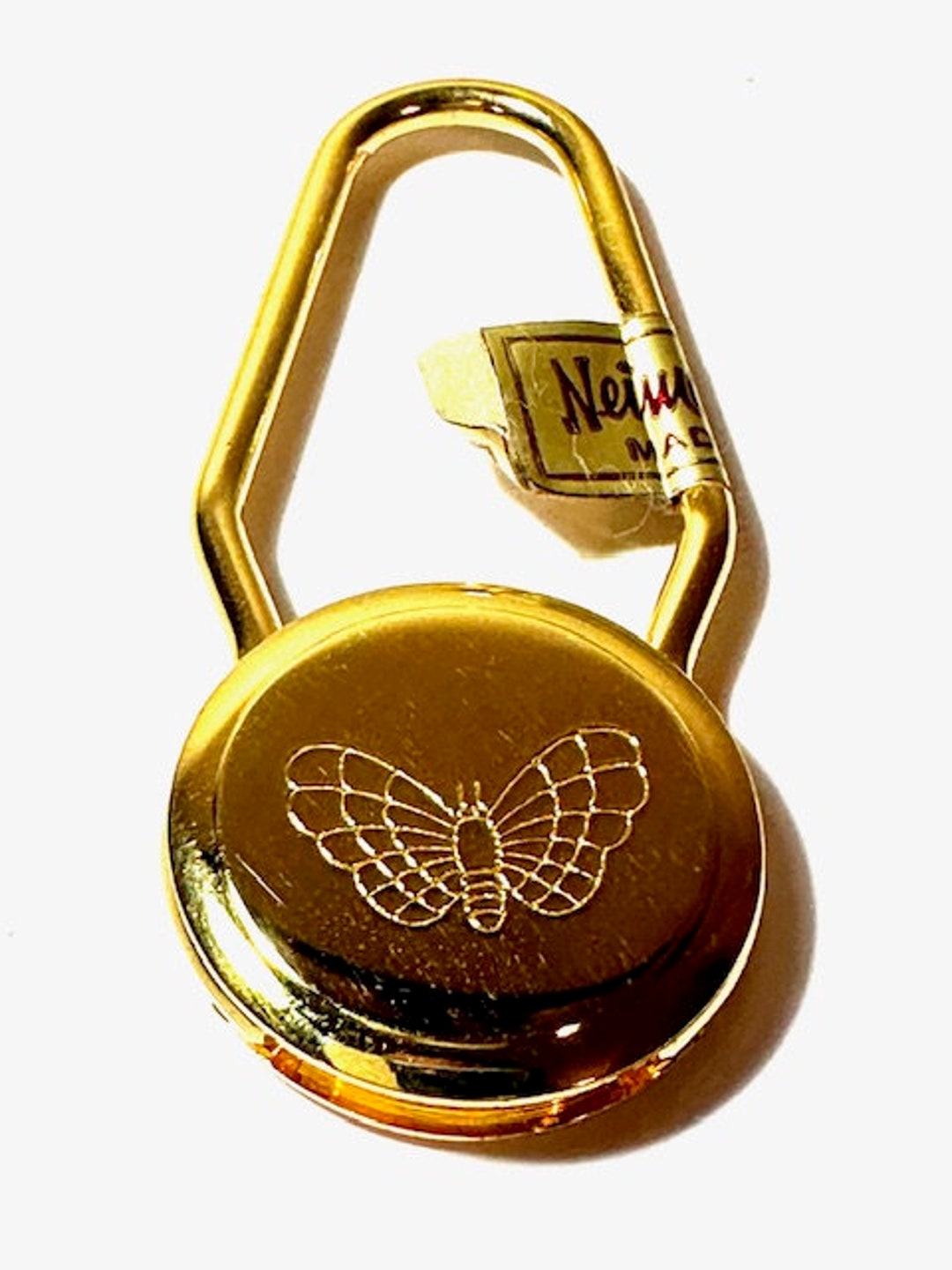 Vintage Neiman Marcus Gold Butterfly Keychain, Key Fab, New in Box With ...