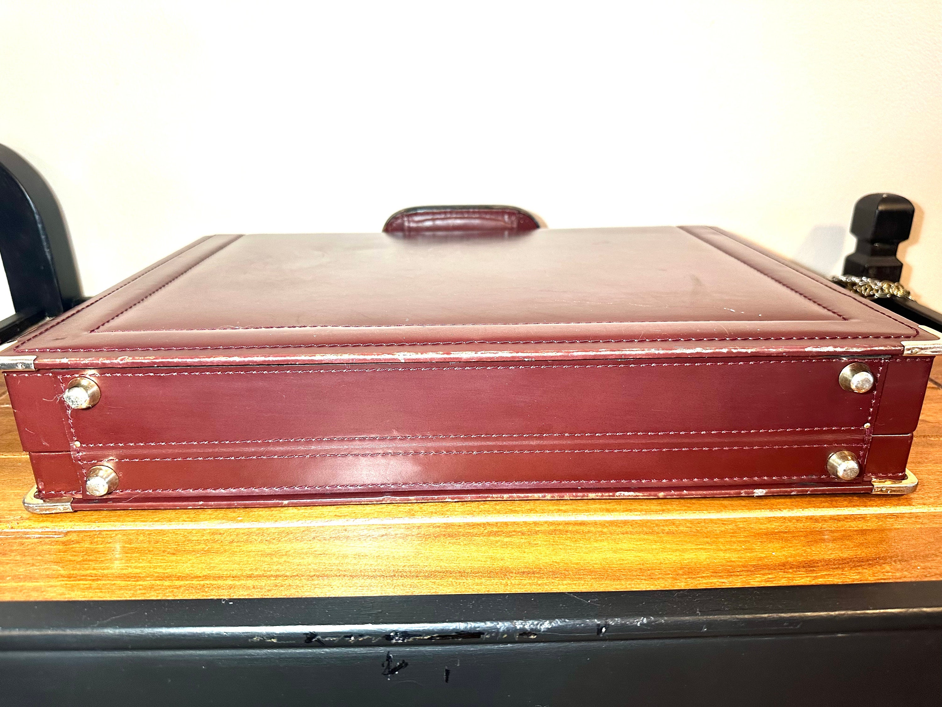 Vintage Attaché Presto Genuine Leather Burgundy Briefcase - Etsy
