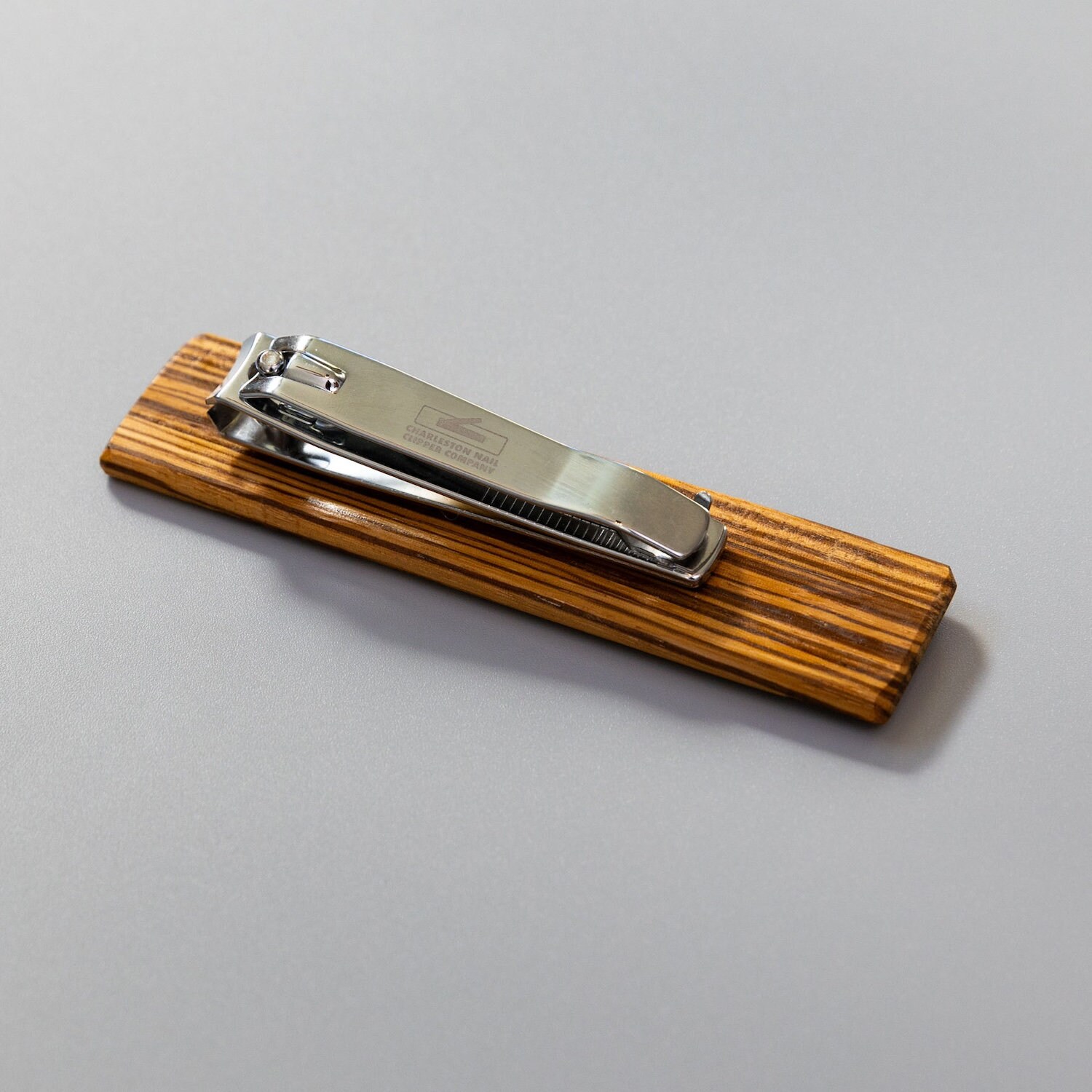 Pivoting Fingernail Clippers on Zebra Wood Base | Hand Mobility Aid for ...