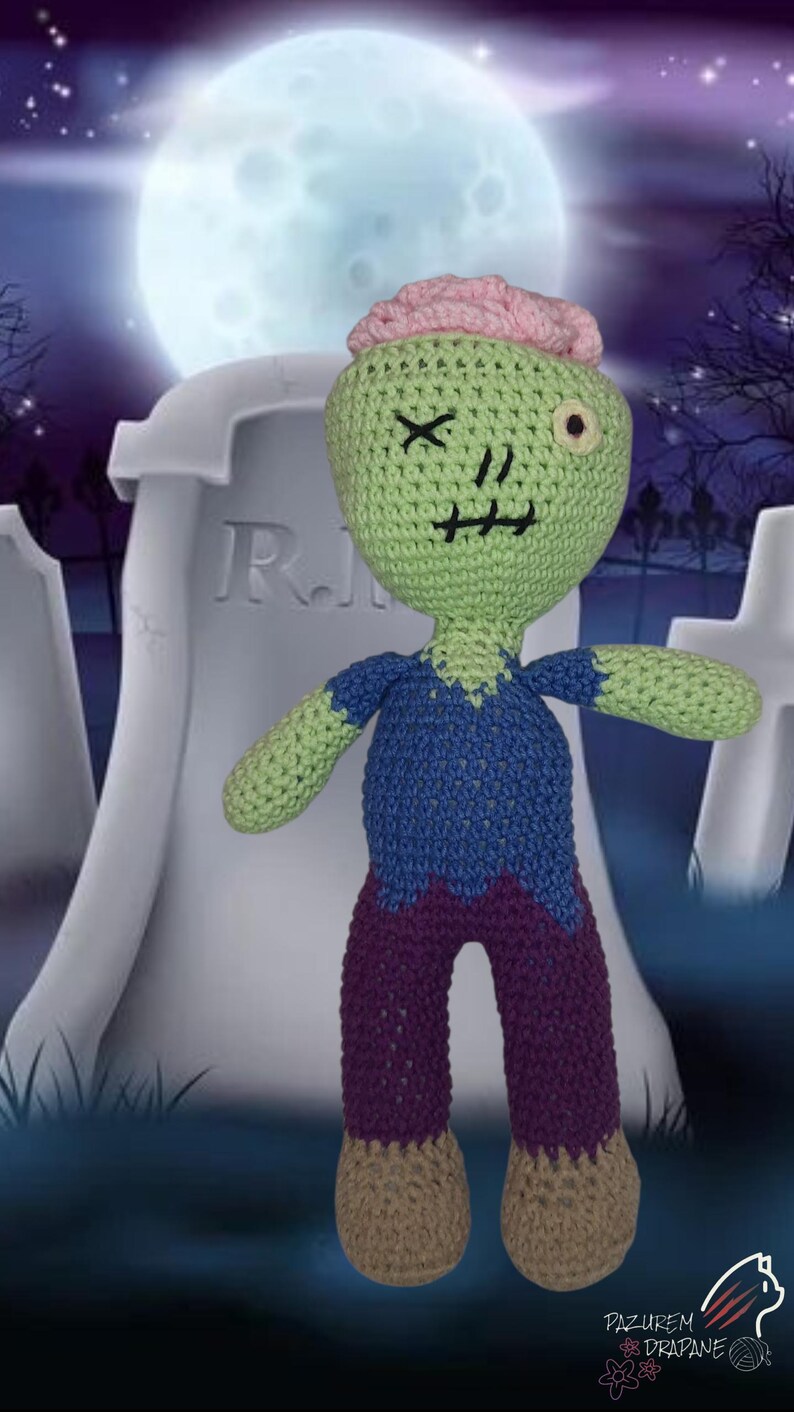 Rotbert the Zombie Amigurumi Crochet Pattern: Halloween Toy (PDF ...