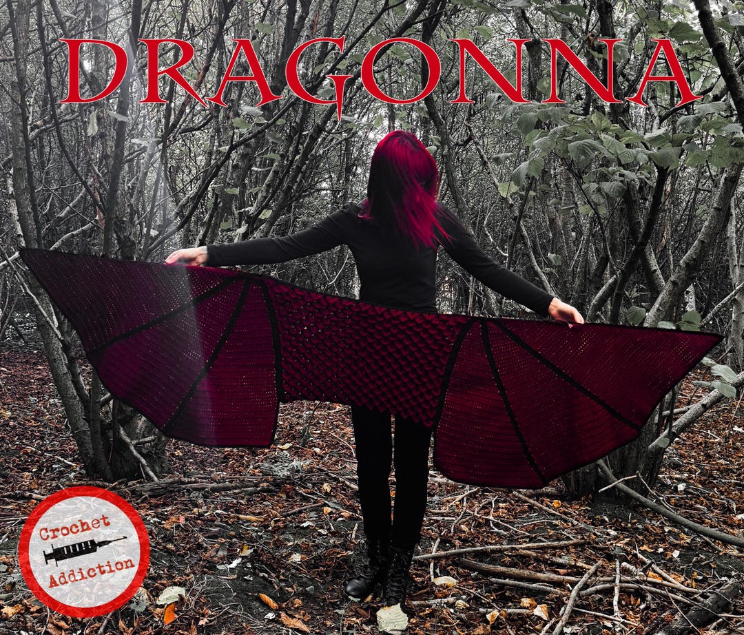 DRAGONNA Shawl Cape Crochet Pattern. Pdf File, Digital Chart ...