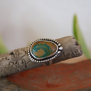 Handmade Sterling Silver & Vintage Old Mine Turquoise Cab Ring Size 6 1 ...