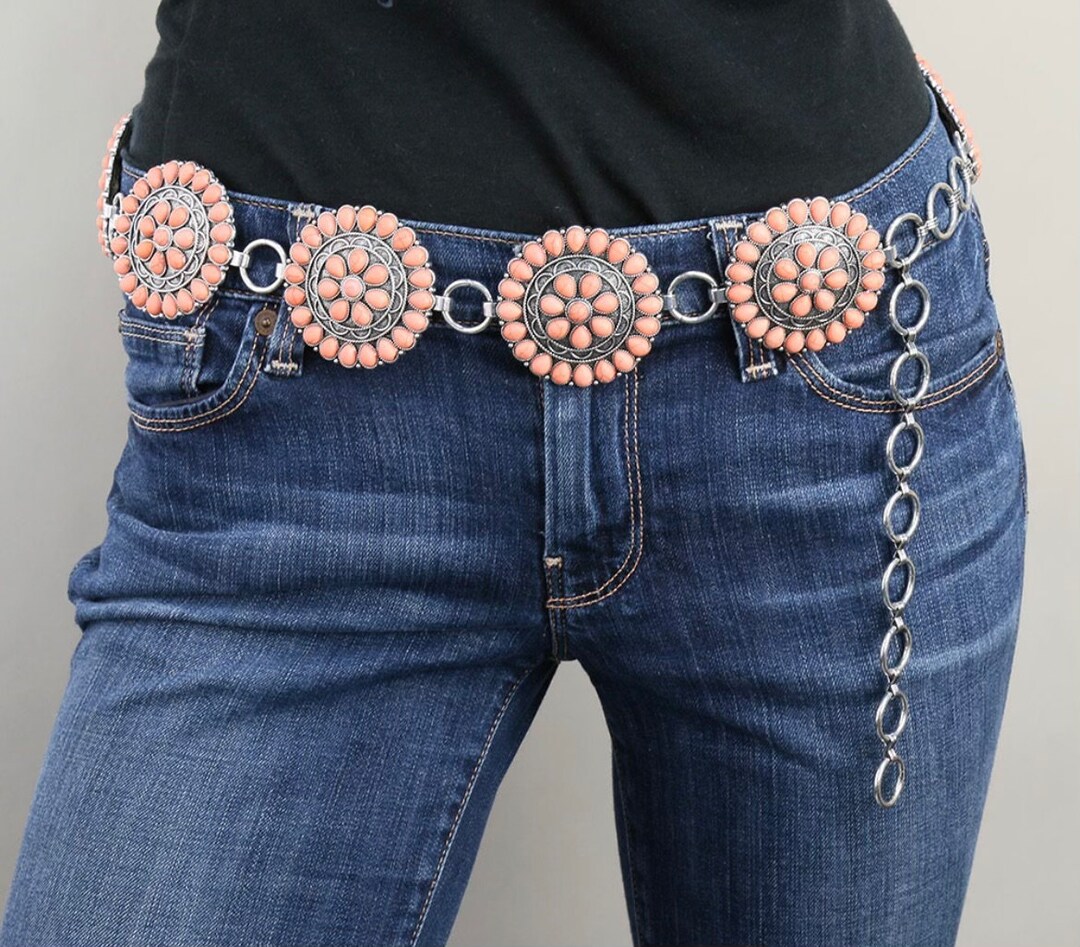 Peach Concho Belt - Etsy