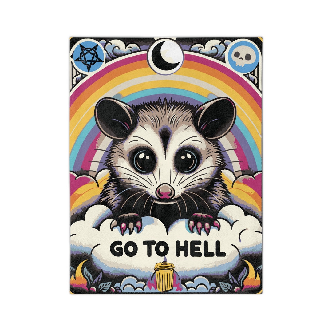 Funny Possum Tarot Card Velveteen Microfiber Blanket - Etsy