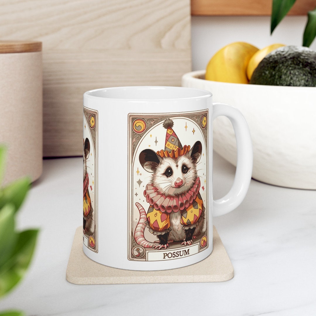Clown Opossum Coffee Mug, Clown Possum Cup, Clowncore Coffee Mug - Etsy