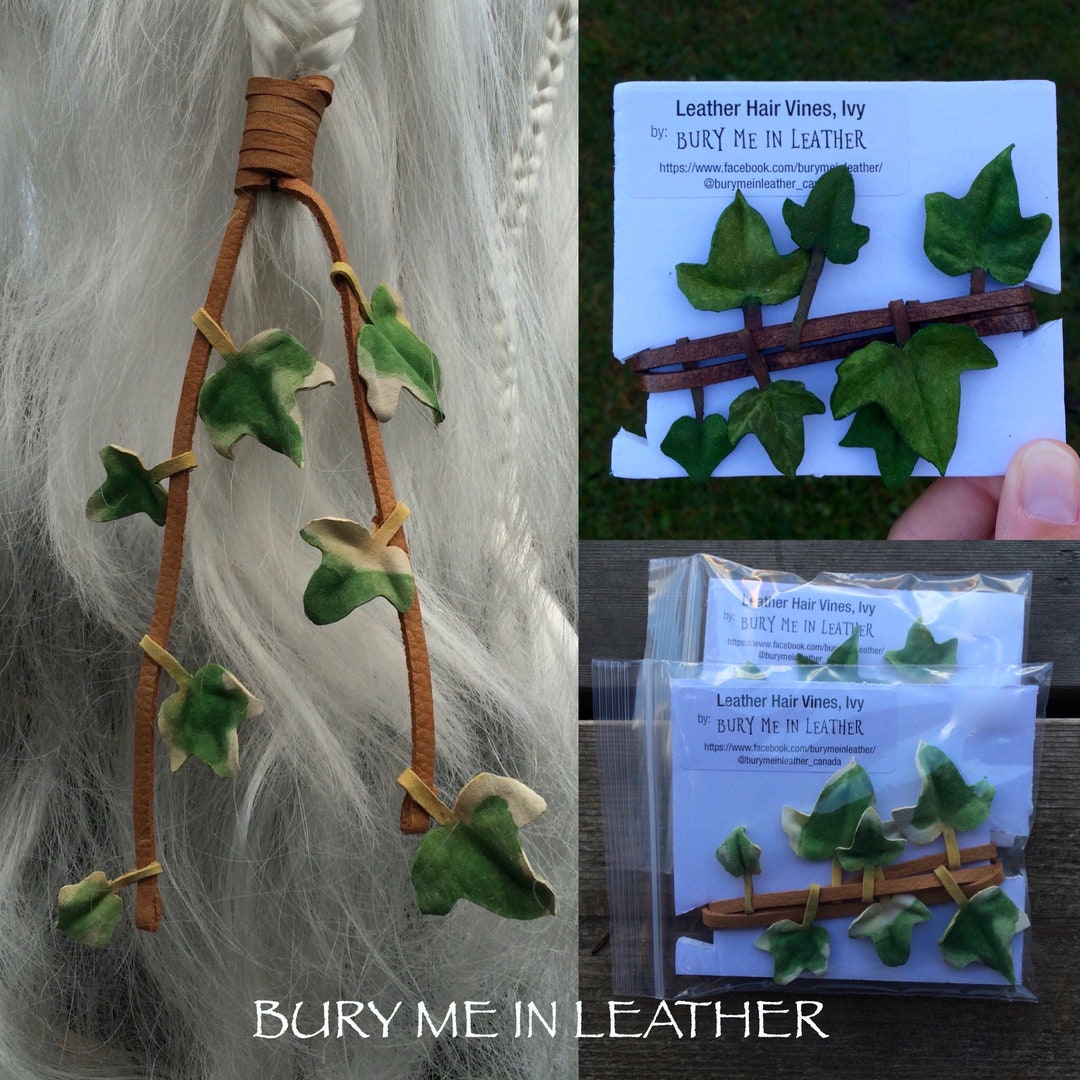 Leather Hair Ivy Wrap, Fairy Hair Accessory, Woodland, Elvish, English ...