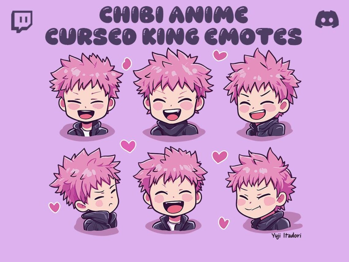 Chibi Anime Cursed King Emotes - Etsy