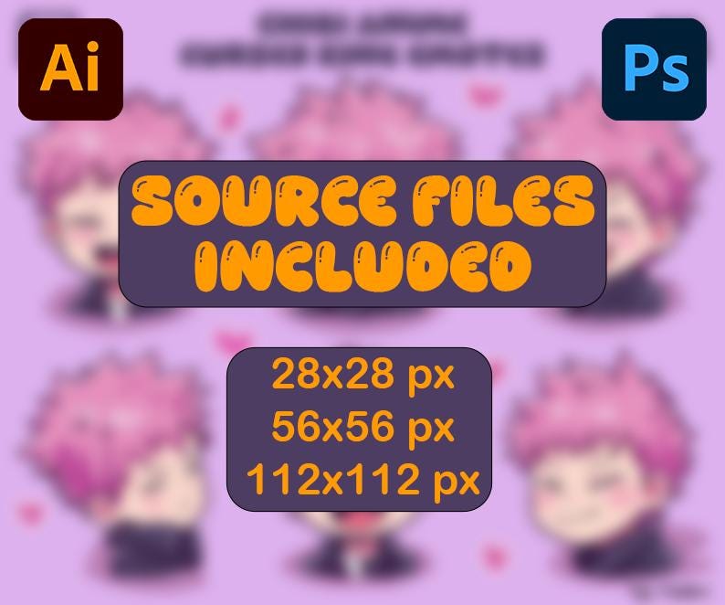 Chibi Anime Cursed King Emotes - Etsy