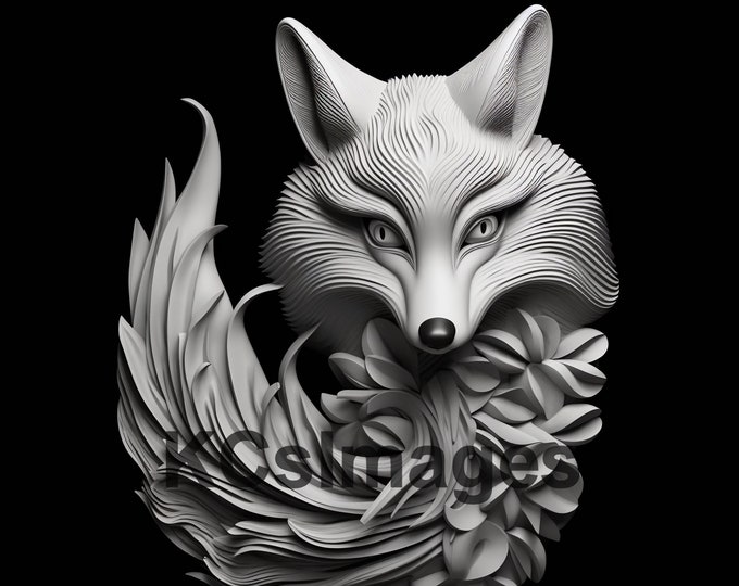 Fox (1), 4K Grayscale Image for Laser Engraving, Digital Download - Etsy